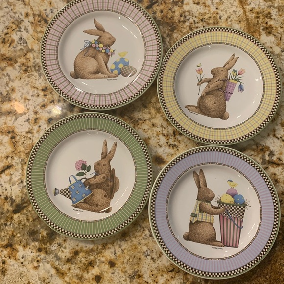 Sakura | Accents | Vintage Debbie Mumm Easter Bunny Plates Set Of 4 ...